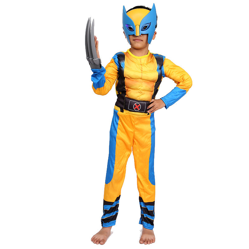 Wolverine Child Muscle Costume with Claws and Light-Up Mask – Happy Kong NZ