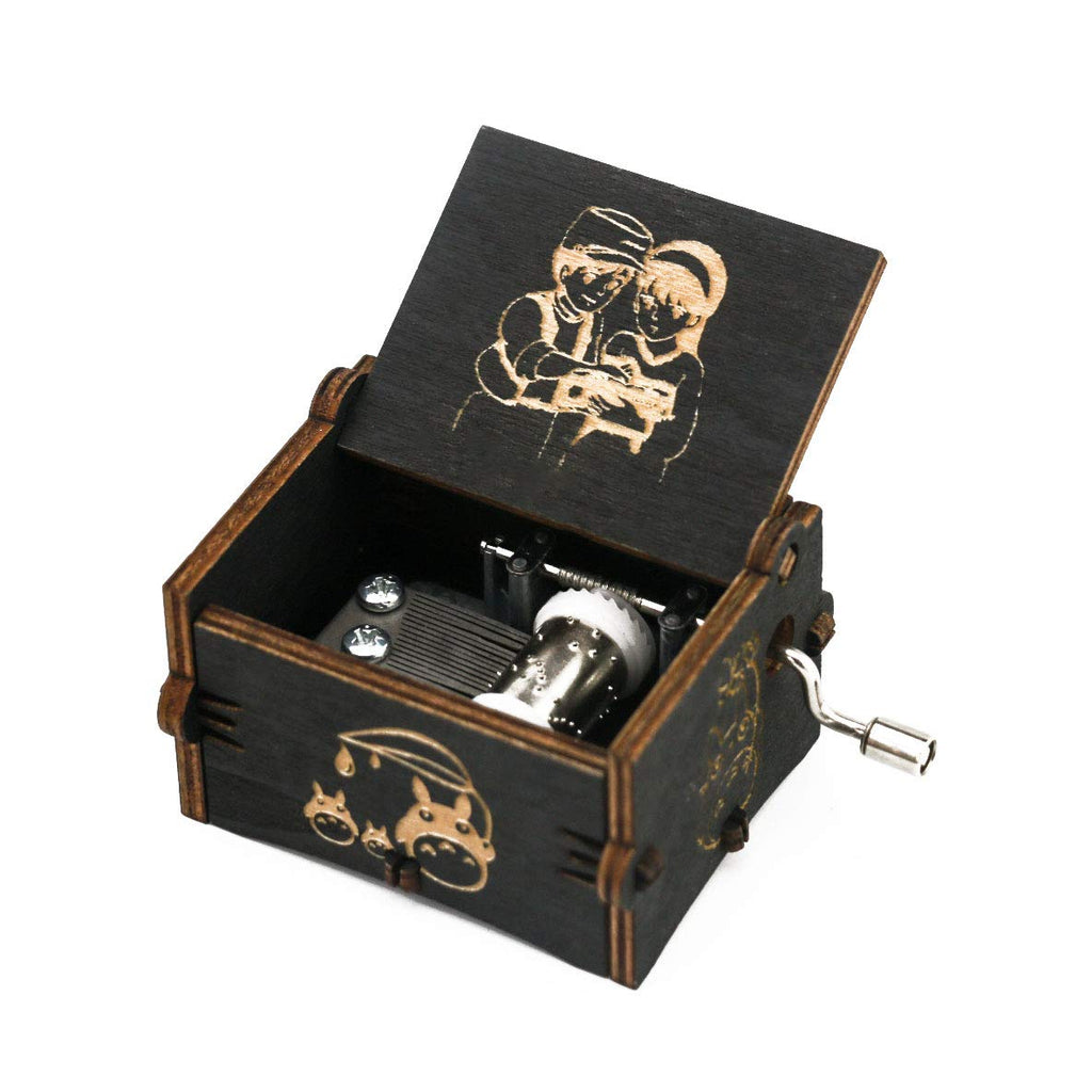 Studio Ghibli Castle in the Sky Music Box Hand Crank Carved Wooden Mus ...