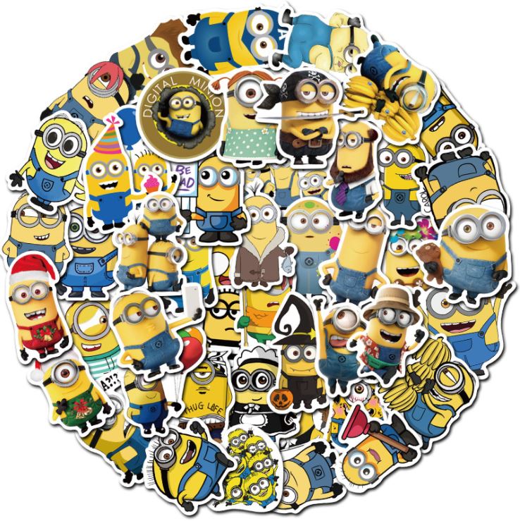 Minions STICKERS 50PCS - no repeat, sun/water proof – Happy Kong NZ
