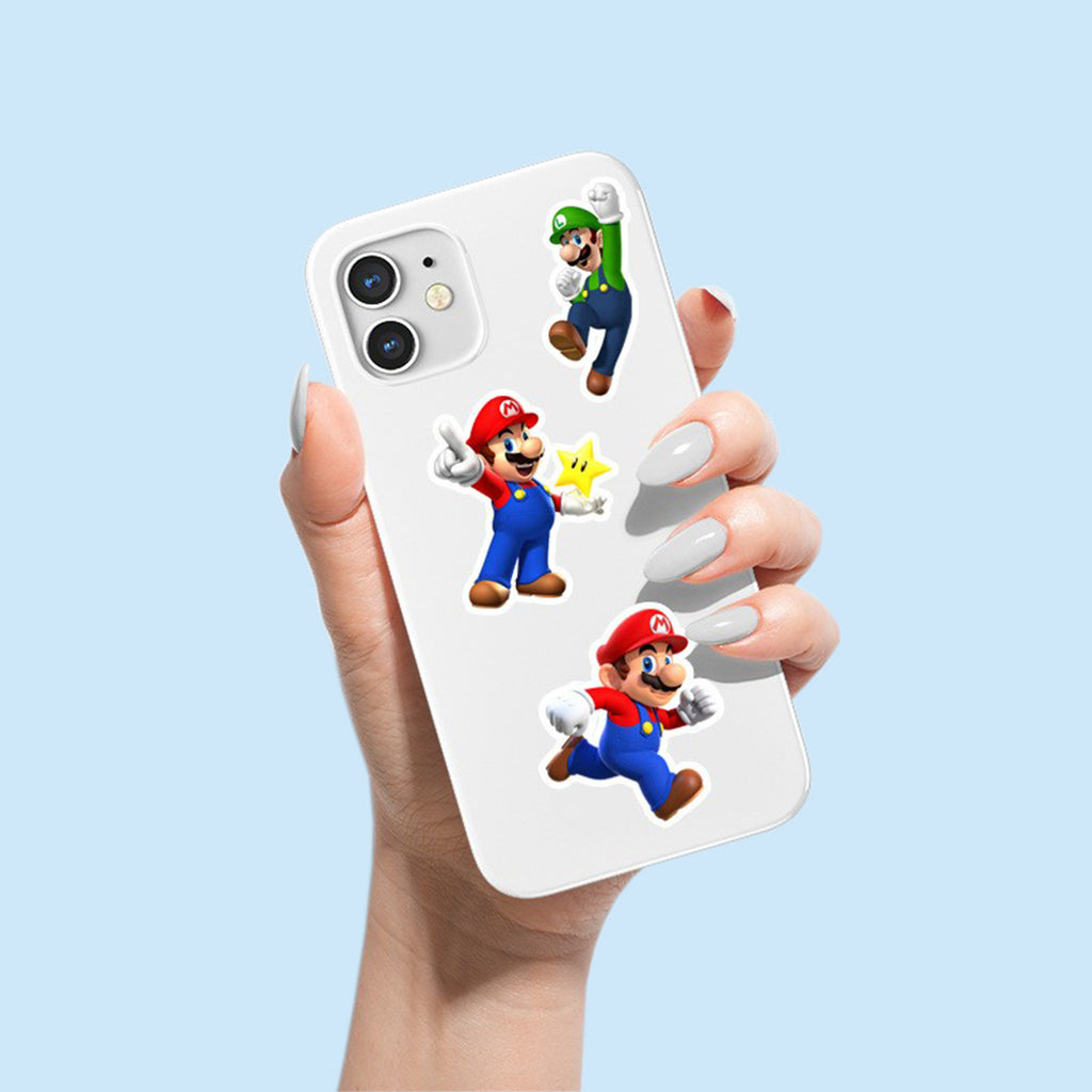Super Mario STICKERS 50PCS - no repeat, sun/water proof – Happy Kong NZ